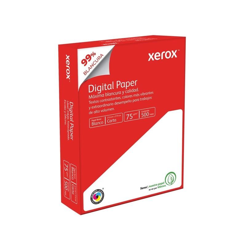 Paquete de Hojas Tamaño Carta Multipropósito Xerox Digital Paper 99% ...
