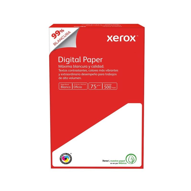 Paquete de Hojas Tamaño Oficio Multipropósito Xerox Digital Paper 99% ...