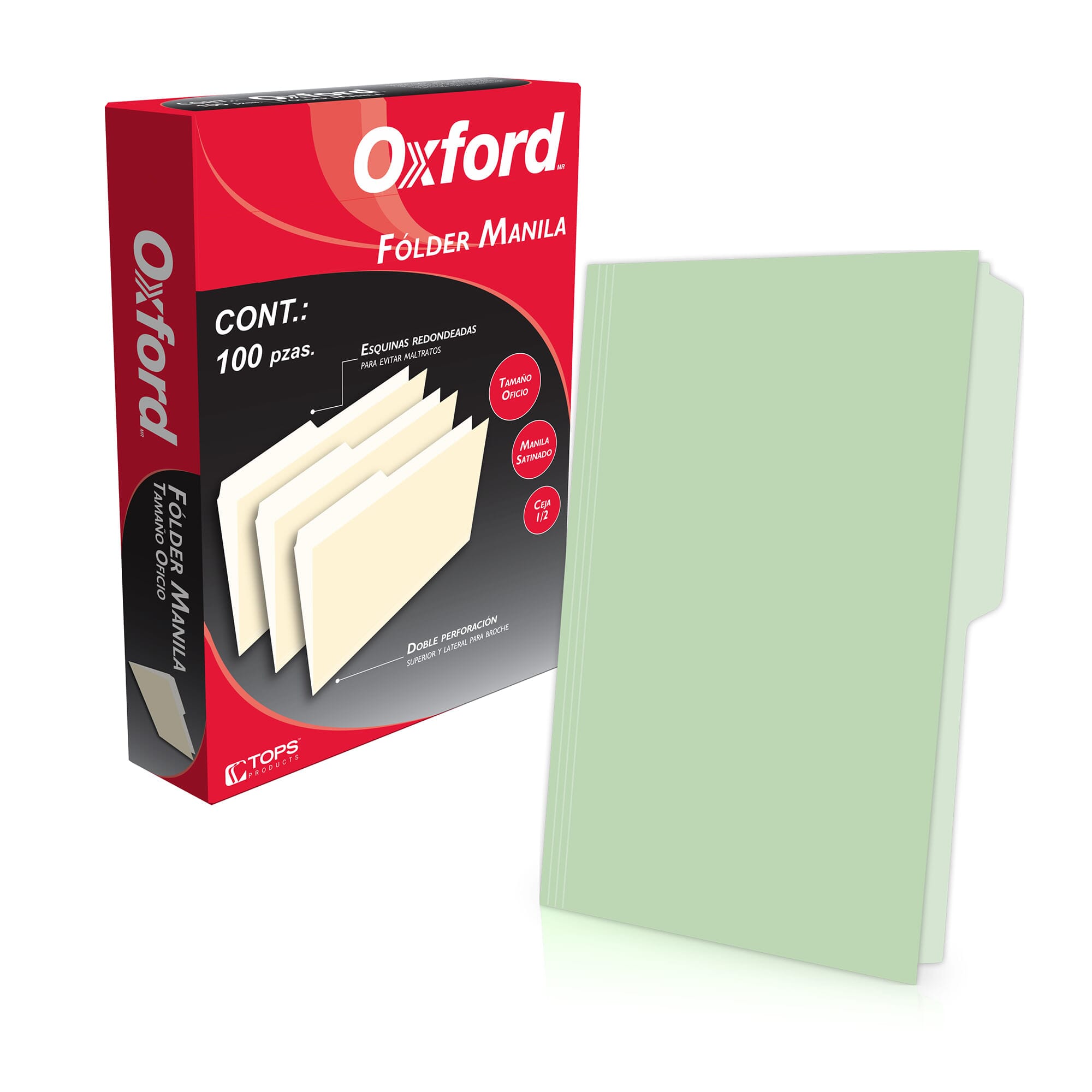 FOLDER VERDE OFICIO OXFORD 100PZ 179GRS | Folders | OfficeMax - Office Max