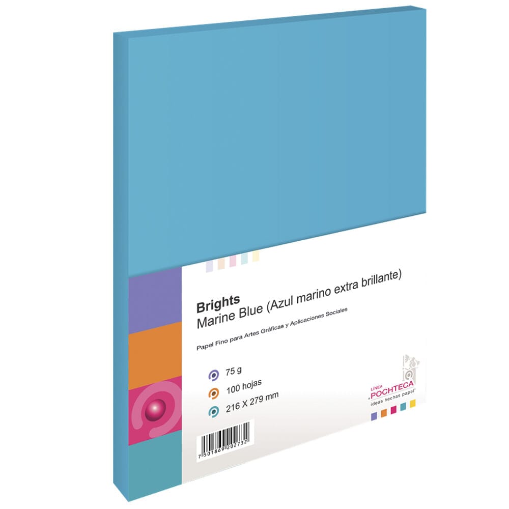PAPEL BOND BRIGHTS AZUL NEON TAMANO CARTA 100HJS 75GRS | Papel Fino ...