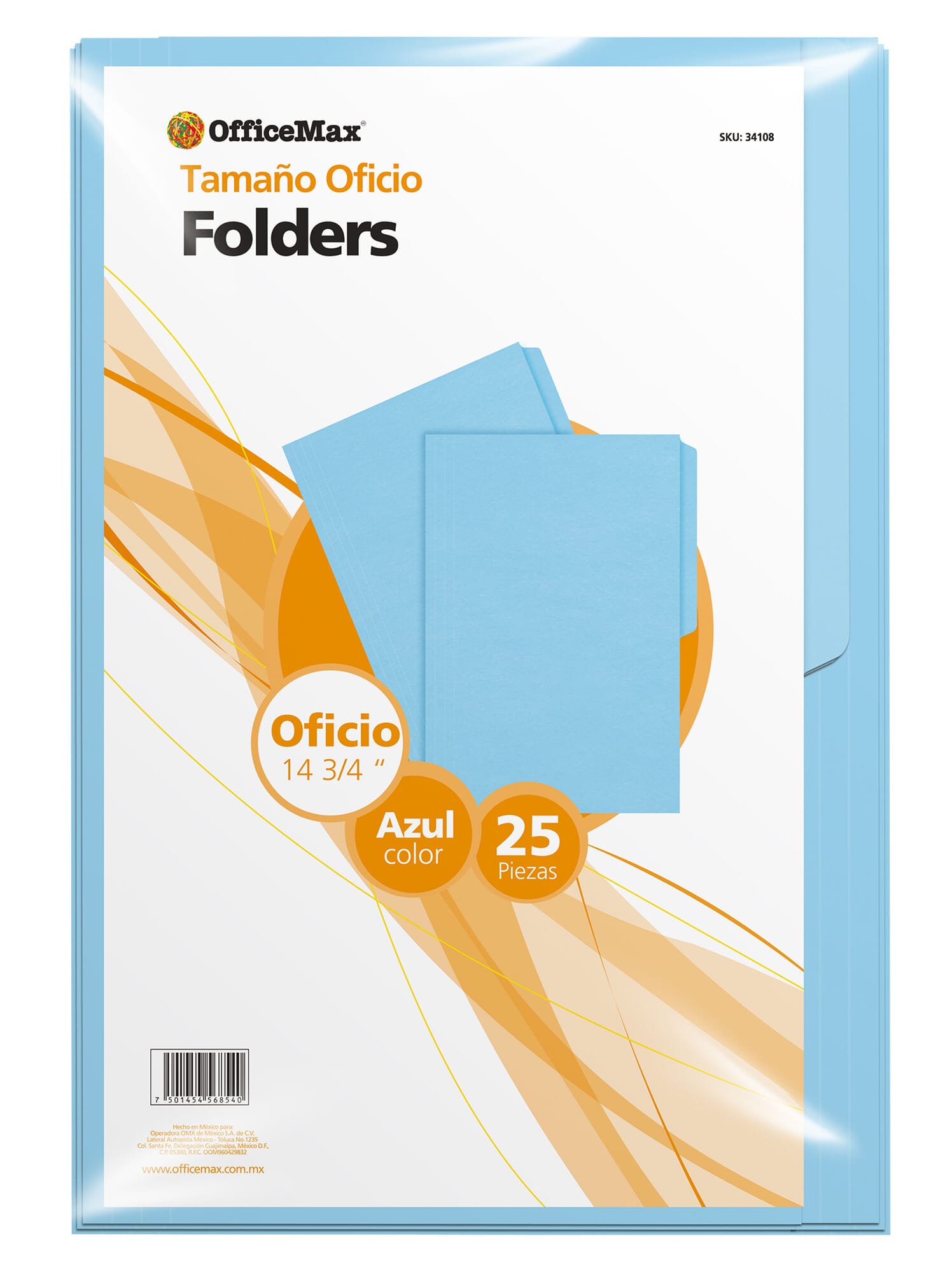 FOLDER OFICIO AZUL OMX 25PZ 178GRS | Folders | OfficeMax - Office Max