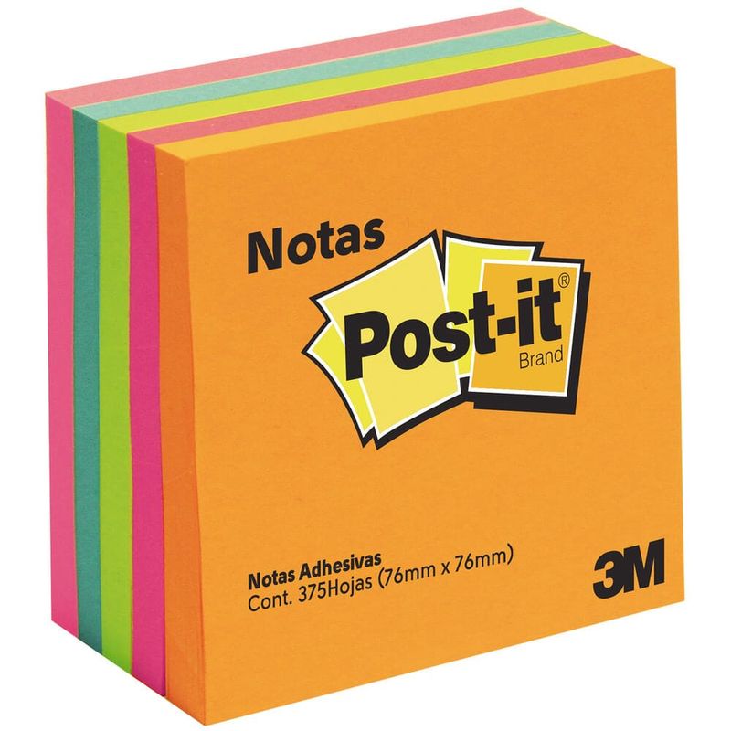 Post-It Notas Neon 3x3" 5 Blocs de 75 hojas | OfficeMax