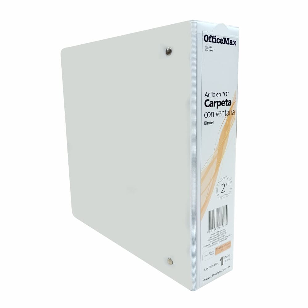 Carpeta Panorámica Tamaño Carta 2" Herraje O OfficeMax Blanca ...