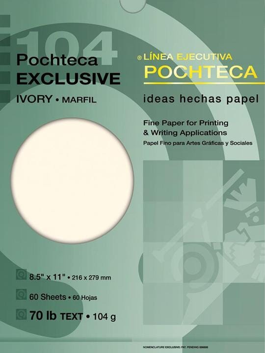 PAPEL EXCLUSIVE MARFIL TAMANO CARTA 60HJS 104GRS | Papel Fino ...