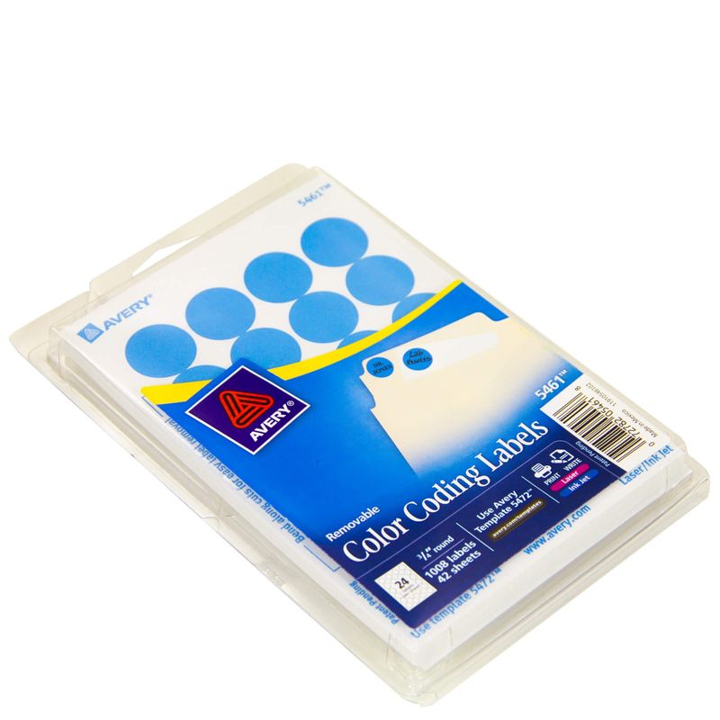 Etiqueta Adhesiva Circular Azul Claro 3/4" Avery 1008 etiquetas ...