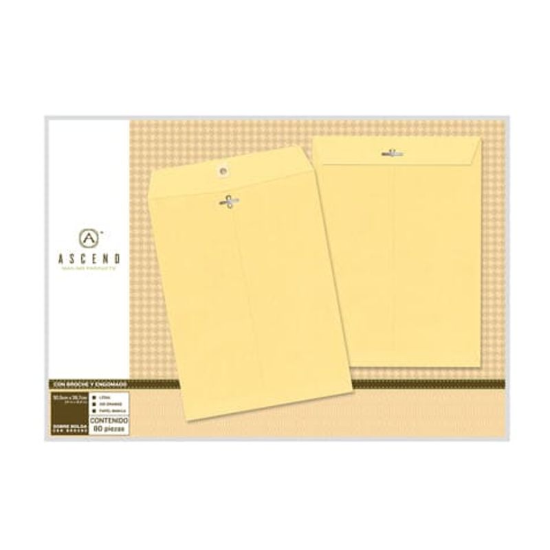 Sobre Manila Tamaño Legal con Broche Ascend | Sobres | OfficeMax