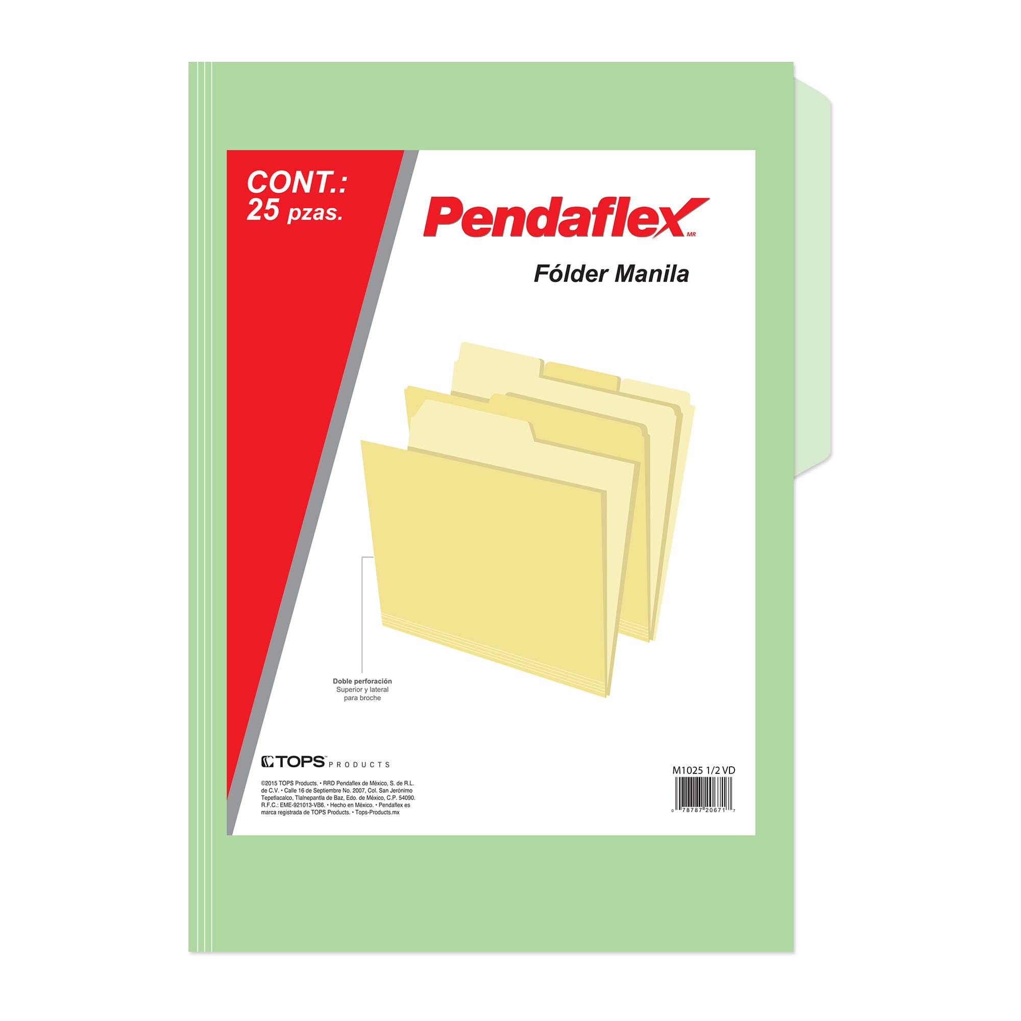 FOLDER VERDE OFICIO PENDAFLEX 25PZ 179GRS | Folders | OfficeMax ...