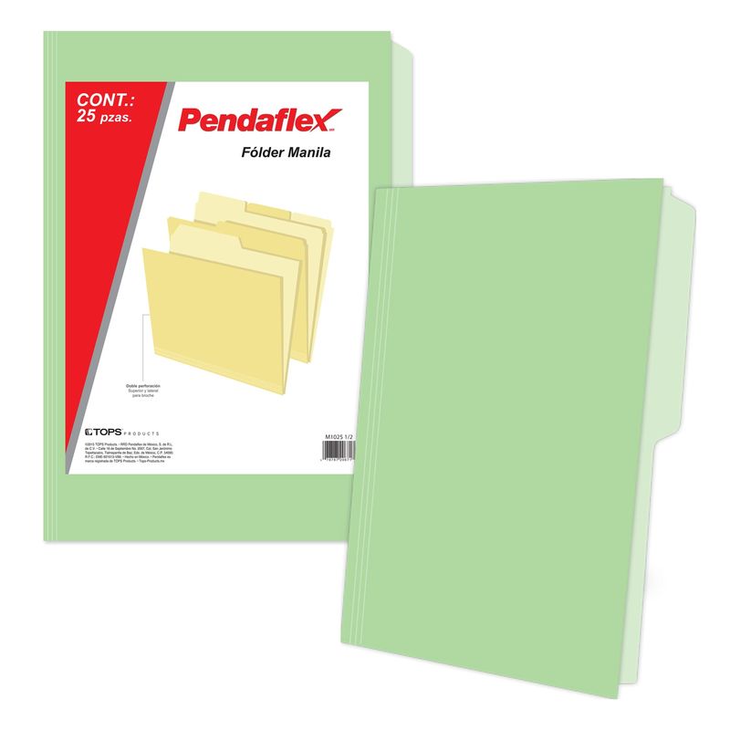 FOLDER VERDE OFICIO PENDAFLEX 25PZ 179GRS | Folders | OfficeMax