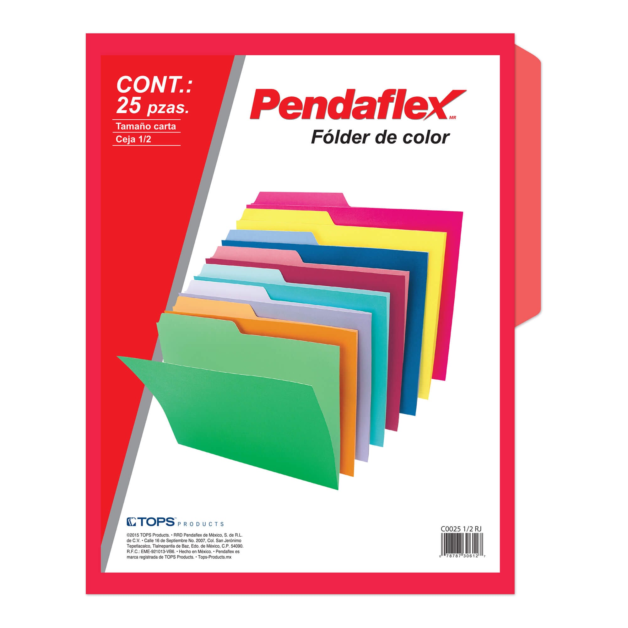 FOLDER ROJO CARTA PENDAFLEX 25PZ DOBLE TONALIDAD | Folders | OfficeMax ...