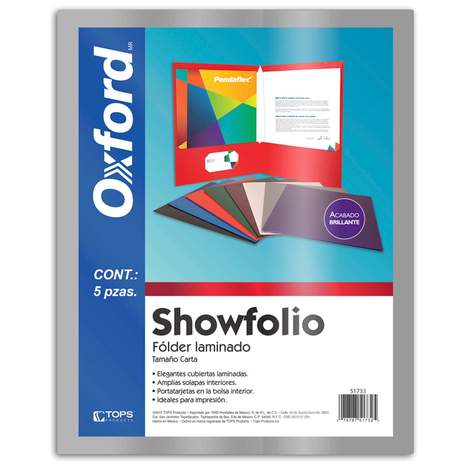 Folder Oxford Carta con solapa Gris 5Pz | Folders | OfficeMax - Office Max