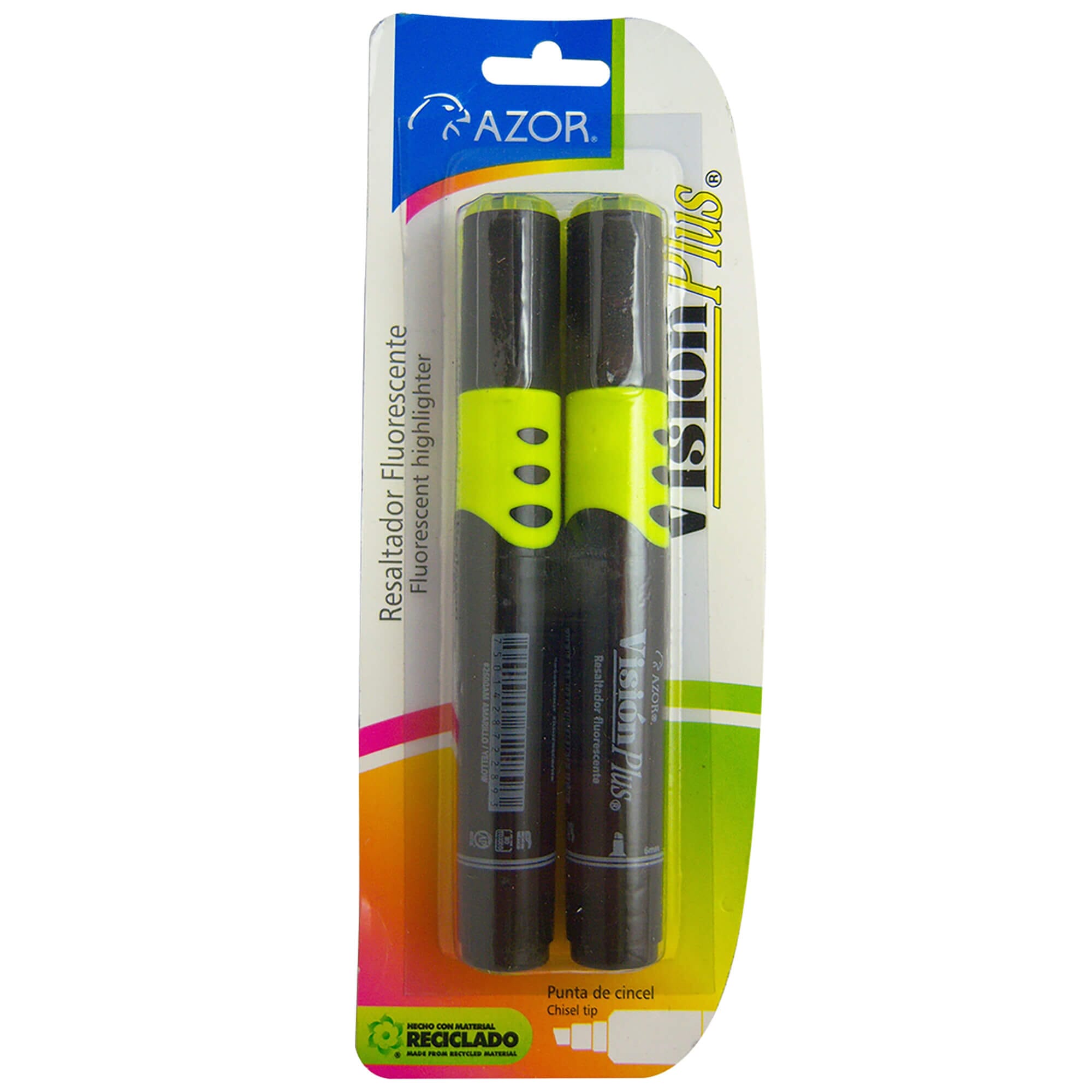 Marcatextos Azor Punta Cincel Vision Plus Amarillo 2 piezas ...