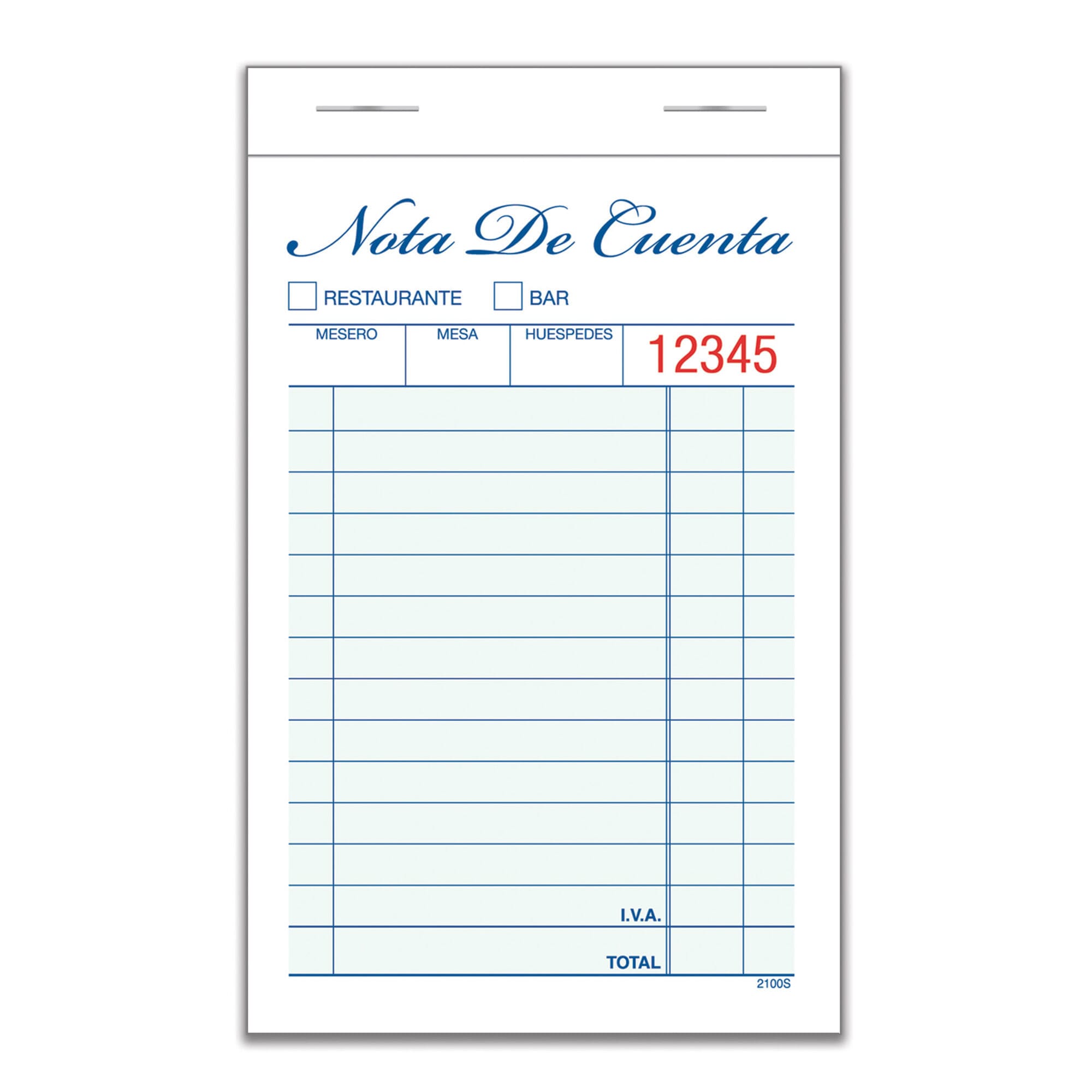 Comandas de Restaurante Adams 3 Blocs con 100 hojas c/u Formas ...