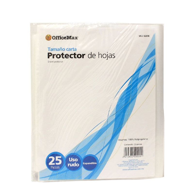 PROTECTOR DE HOJAS DE POLIPROPILENO EXPANDIBLES 25PZAS | Protectores ...