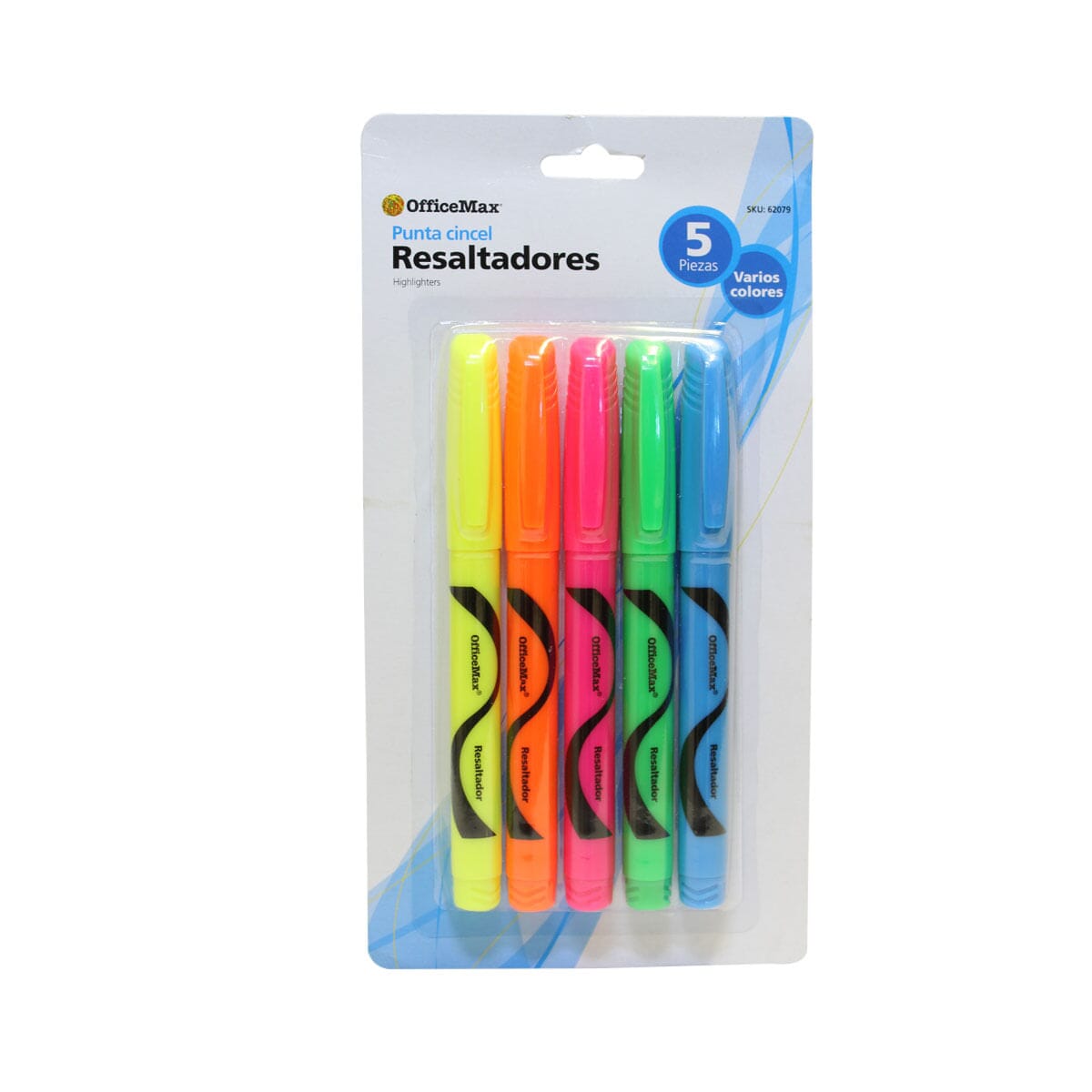 Marcatextos Punta Cincel Officemax Cincel Neon Multicolor 5 piezas ...
