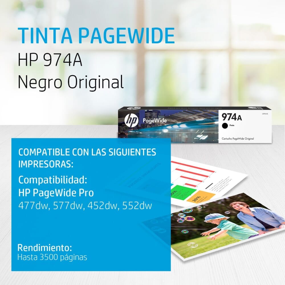 Cartucho HP 974A PW Negra | Original | Impresión Profesional - Office Max
