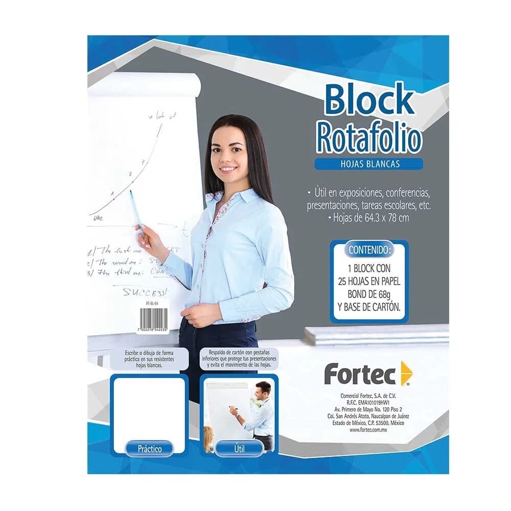 Rotafolio Fortec Blanco 64x78 cm con 25 hojas | Pizarrones y Rotafolios ...