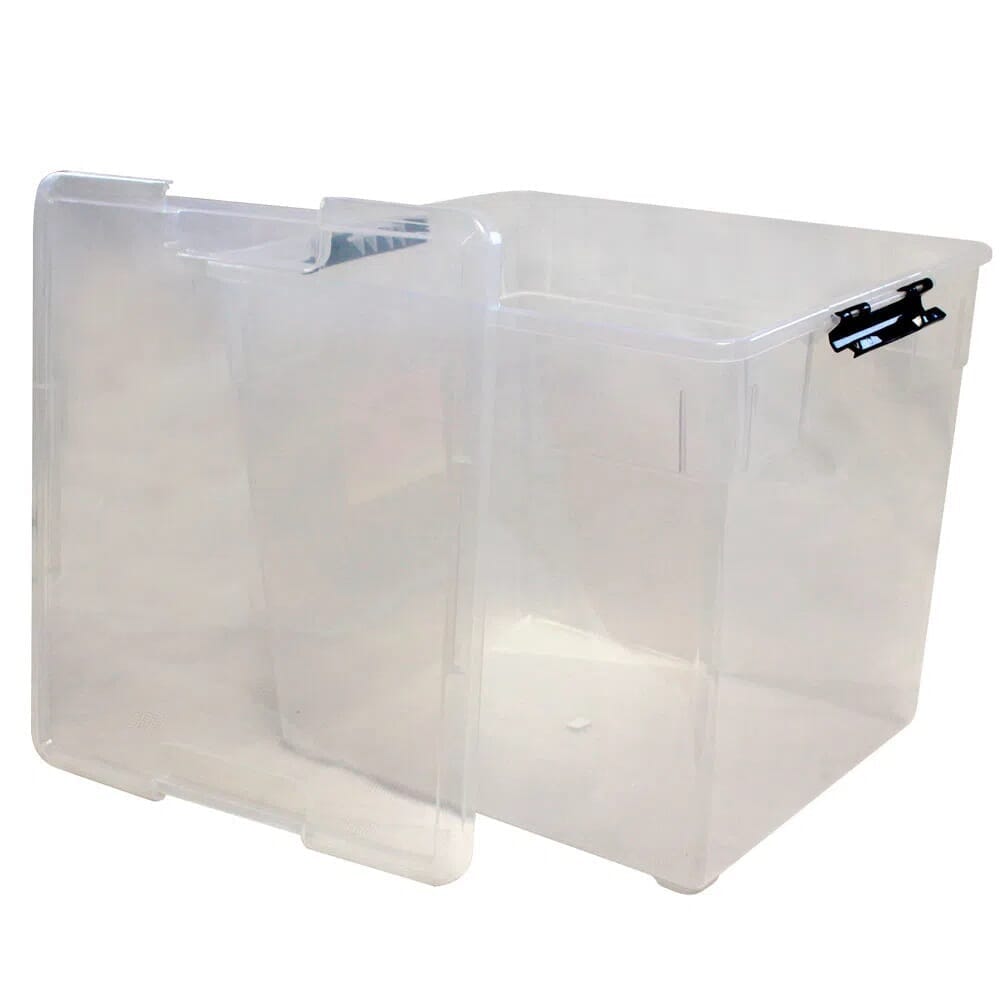 Caja Multiusos D Novo Peyo Aghata con Grapas Transparente 36 Lt | Cajas de Plástico - Office Max