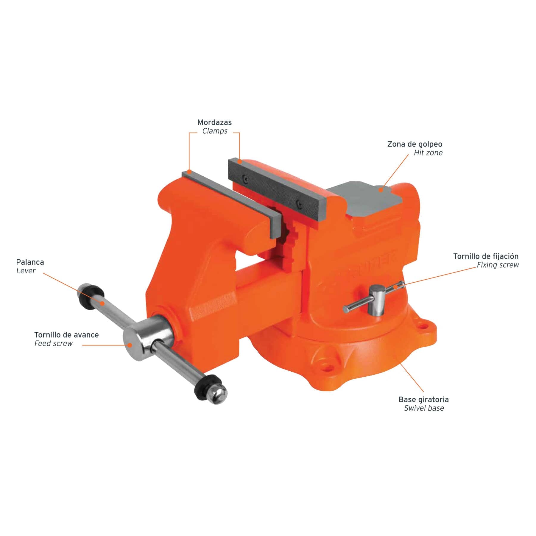 Tornillo de banco 6' uso industrial de hierro nodular | Ferretería ...