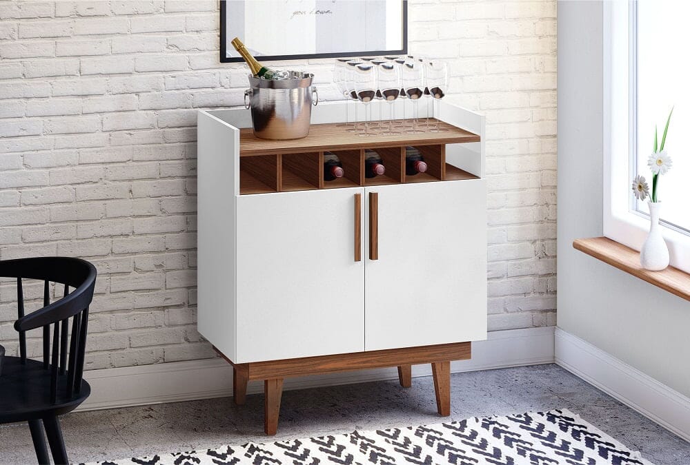 Bufetera Bar Alterego Easy Blanco con Nogal | Muebles | OfficeMax