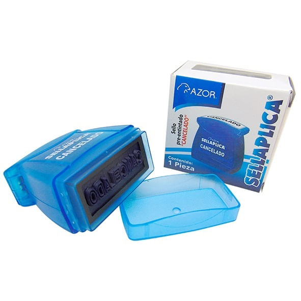 Sello Cancelado Azor Azul | Sellos y Cojines de Tinta - Office Max