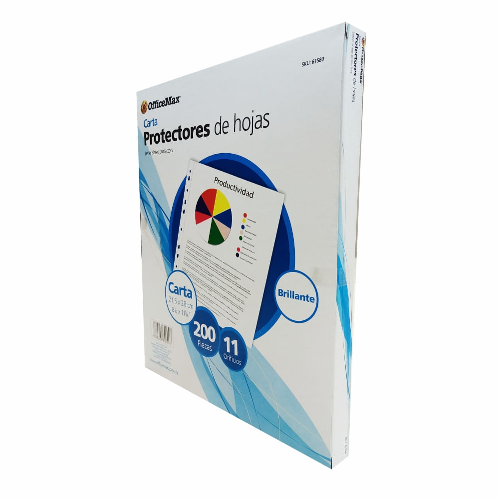 PROTECTOR HOJAS BRILLANTES OMX 200HOJAS | Protectores para hojas ...