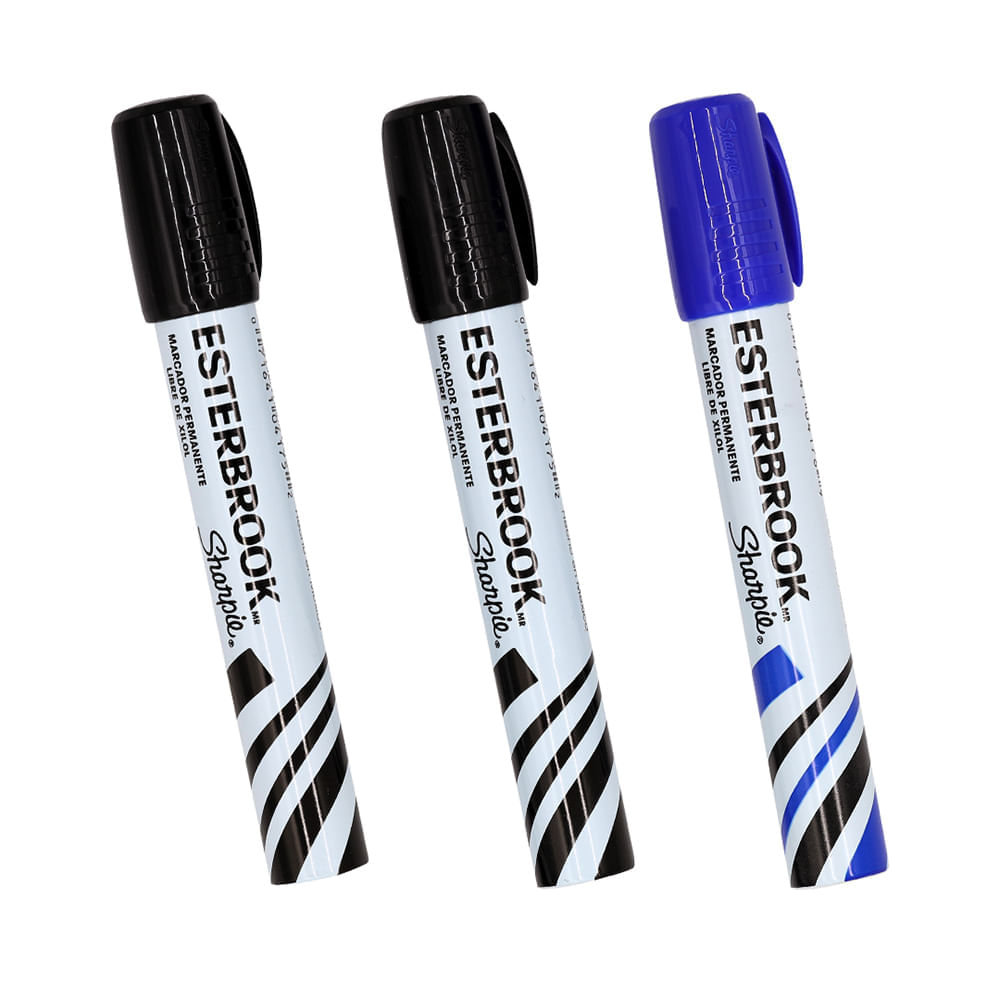 Marcadores Permanentes Sharpie Esterbrook Punta Cincel 3 piezas ...