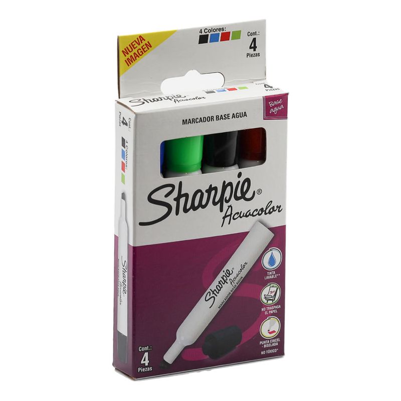 Marcadores de Agua Sharpie Acuacolor 4 piezas | Plumónes y Marcadores ...