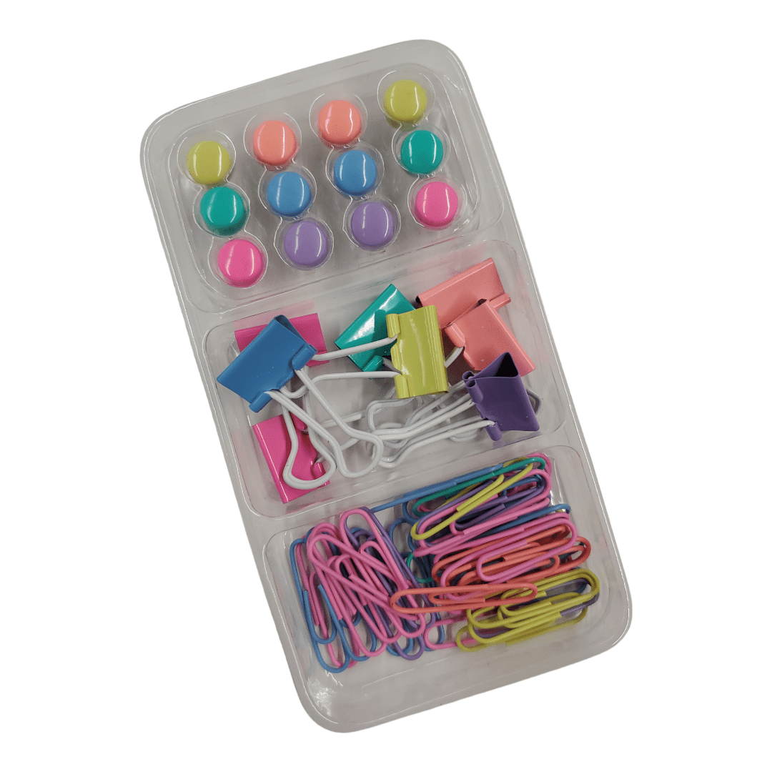 Set de Clips Sujetadocumentos e Imanes Mooving 53 piezas | Clips ...