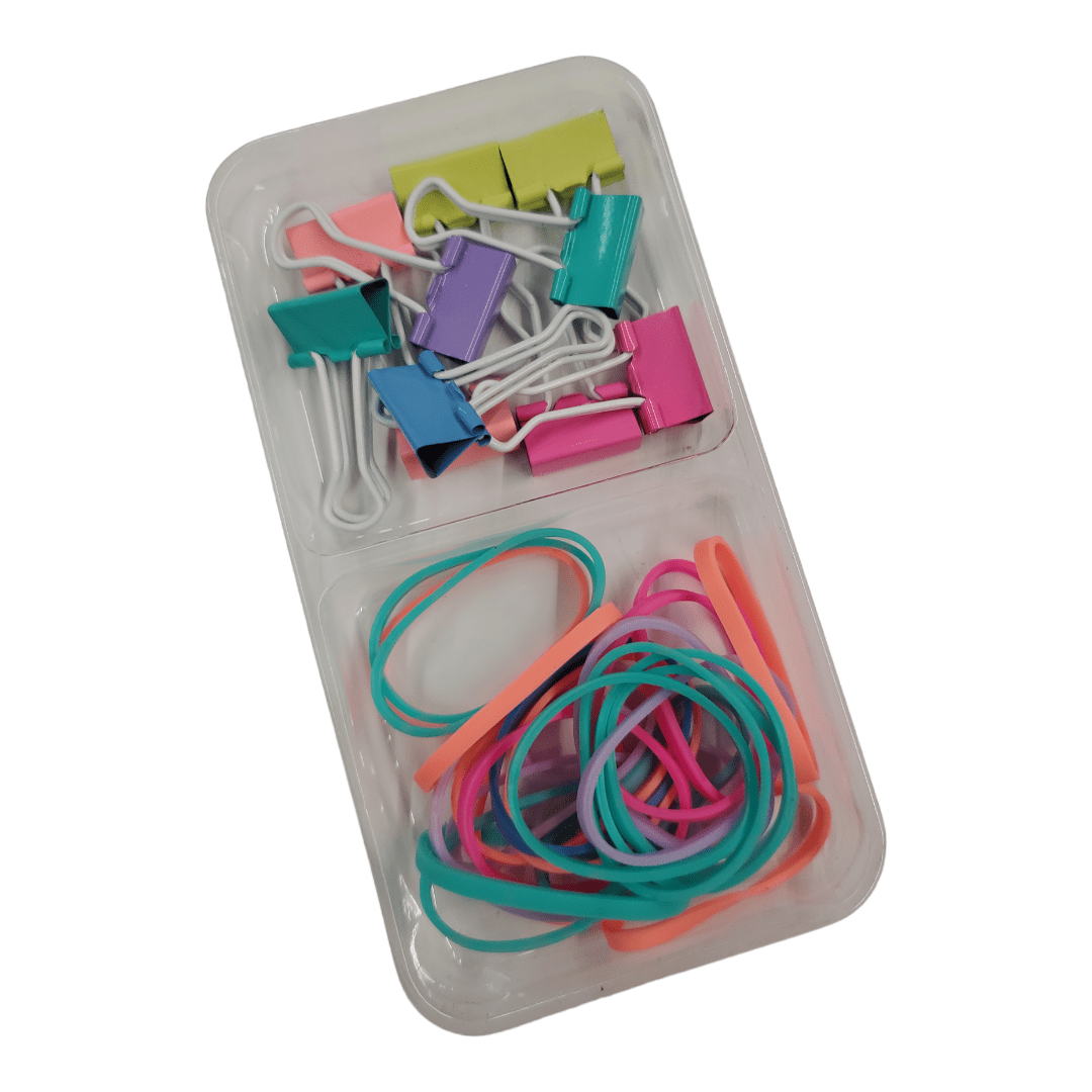 Set de Sujetadocumentos y Ligas Mooving 35 piezas | Clips | OfficeMax ...