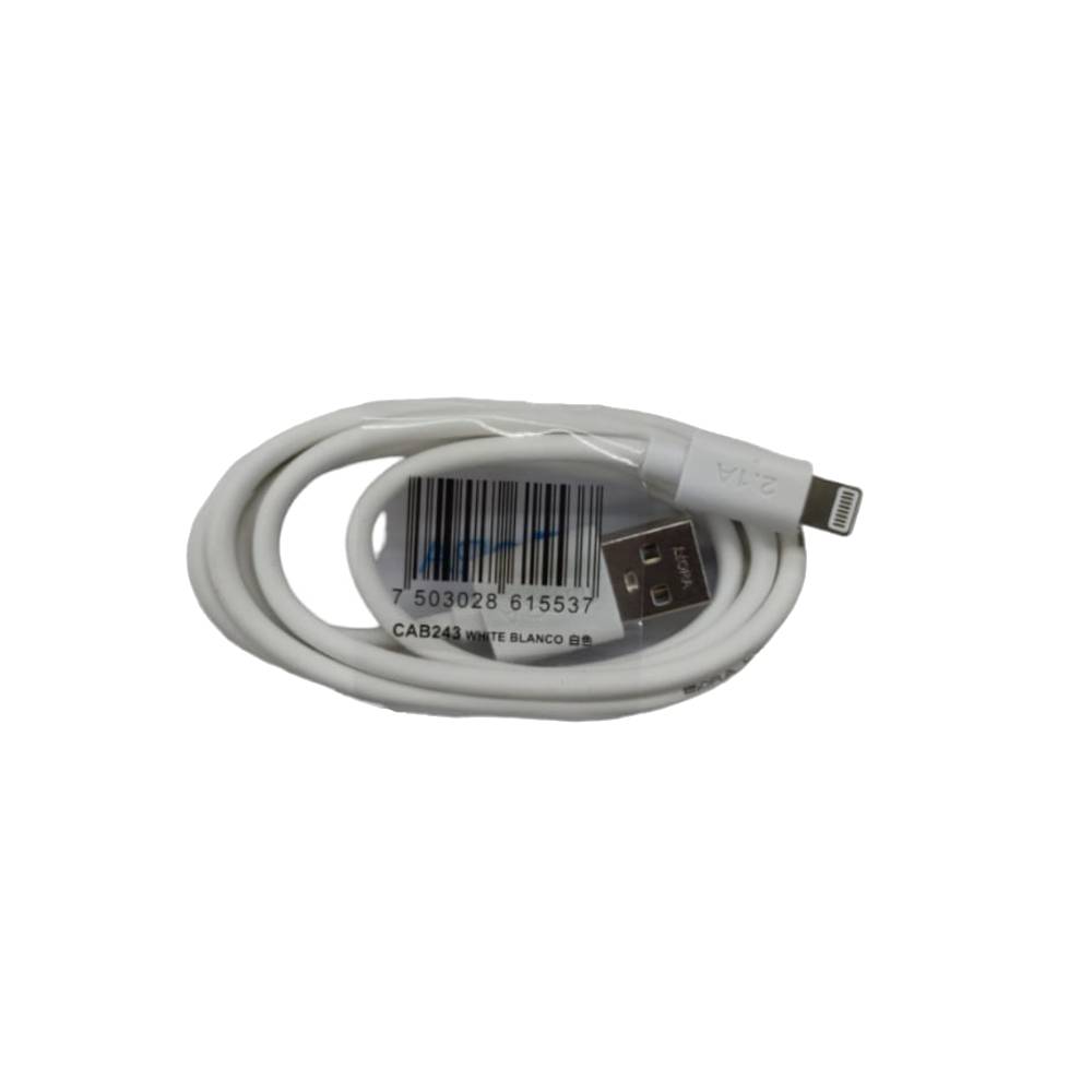 Cable USB a Lightning IP 1Hora 2.1A Blanco 1 metro | Memorias USB ...