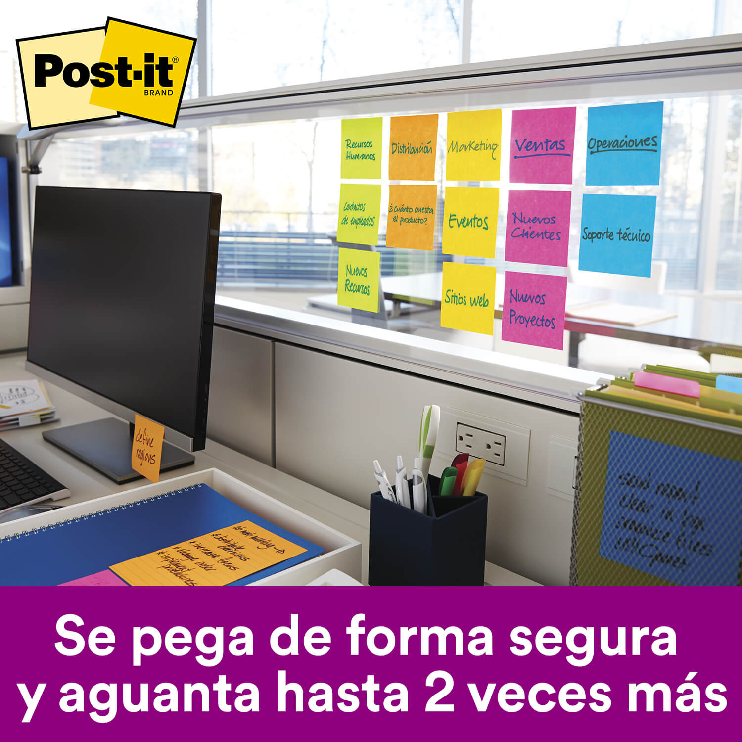 Post-It Notas Super Sticky Style Neón 3x3" 90 hojas | Notas Adhesivas ...