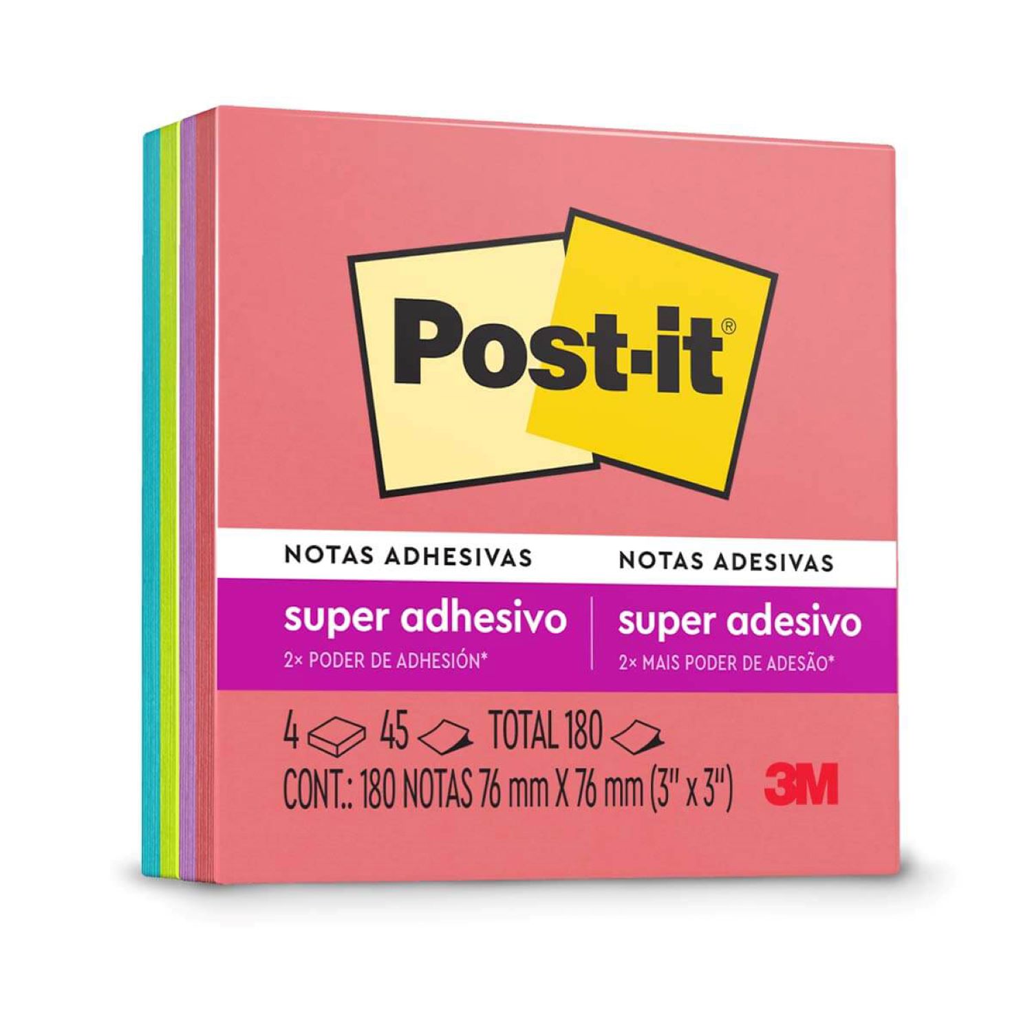 Post It Notas Super Sticky Style 3x3 180 Hojas Notas Adhesivas