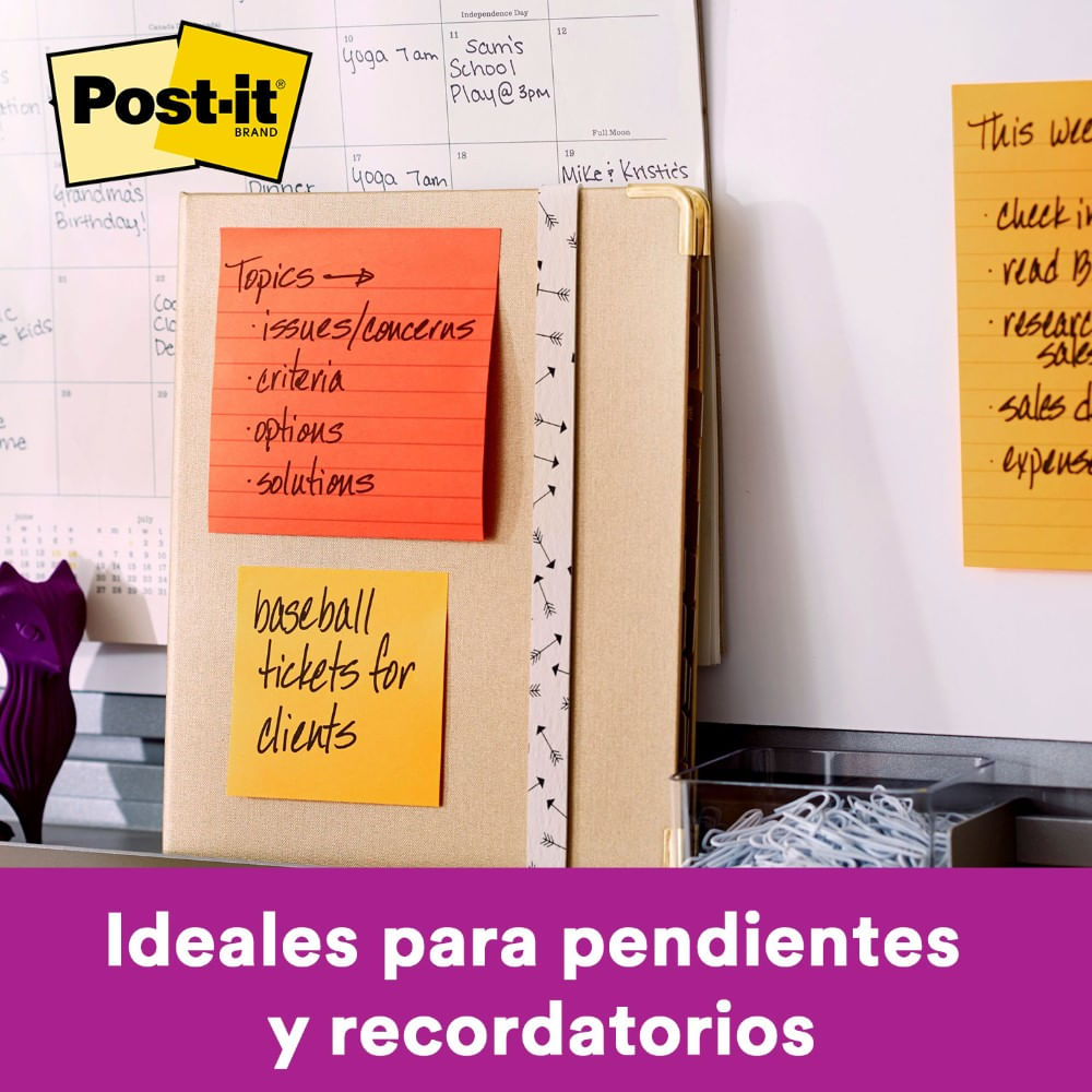 Post-It Notas Super Sticky Miami Raya 4x4" Varios Colores 210 hojas ...