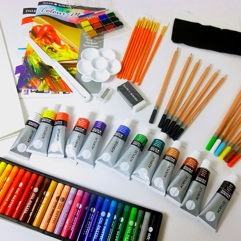 Set de Arte con Caballete de Aluminio Daler & Rowney 111 piezas | Sets ...