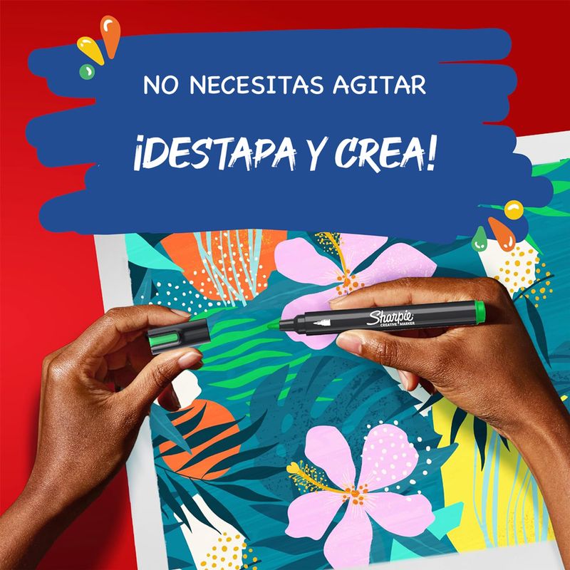 Marcadores Sharpie Acrílico Punta Bala 5 piezas | Plumones y Marcadores ...