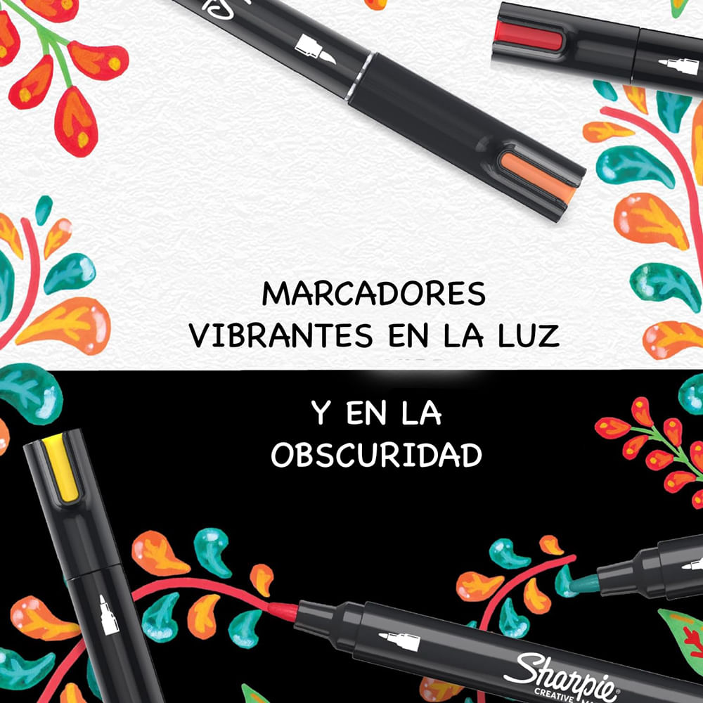 Marcadores Sharpie Acrílico Punta Pincel 5 piezas | Plumones y ...