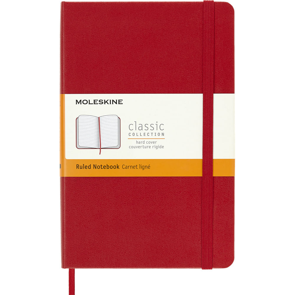 Libreta Moleskine Clásica Pasta Dura Rayada Mediana Roja | Libretas ...