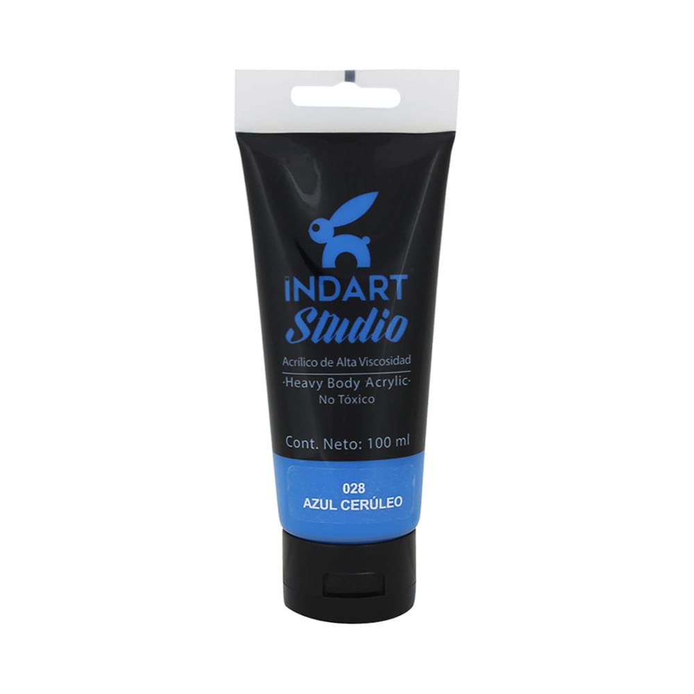 Pintura Acrílica Roel Indart Studio 028 Azul Cerúleo 100ml | Pinturas ...