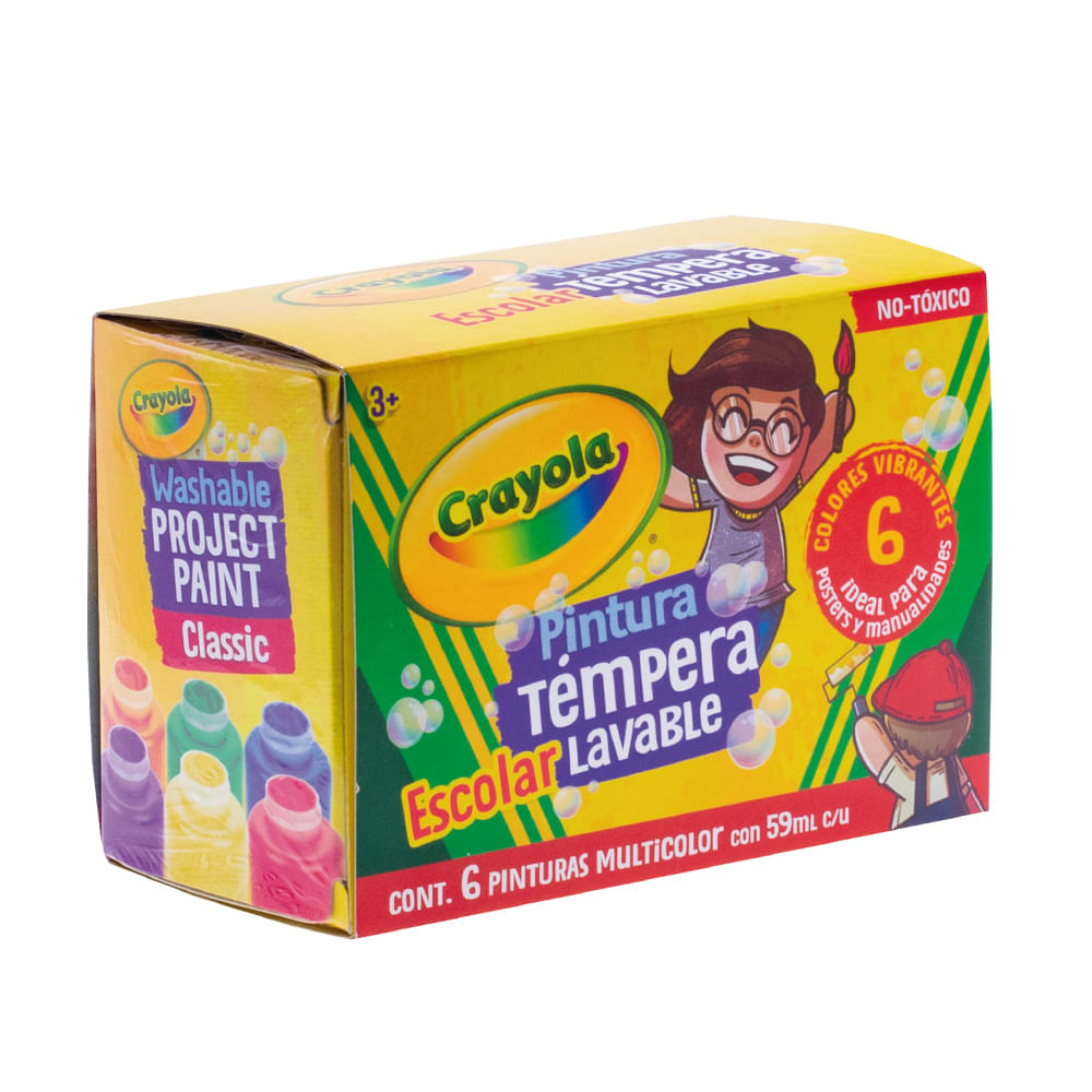 Pinturas Témpera Crayola 6 piezas 59ml c/u | Pinturas | OfficeMax ...