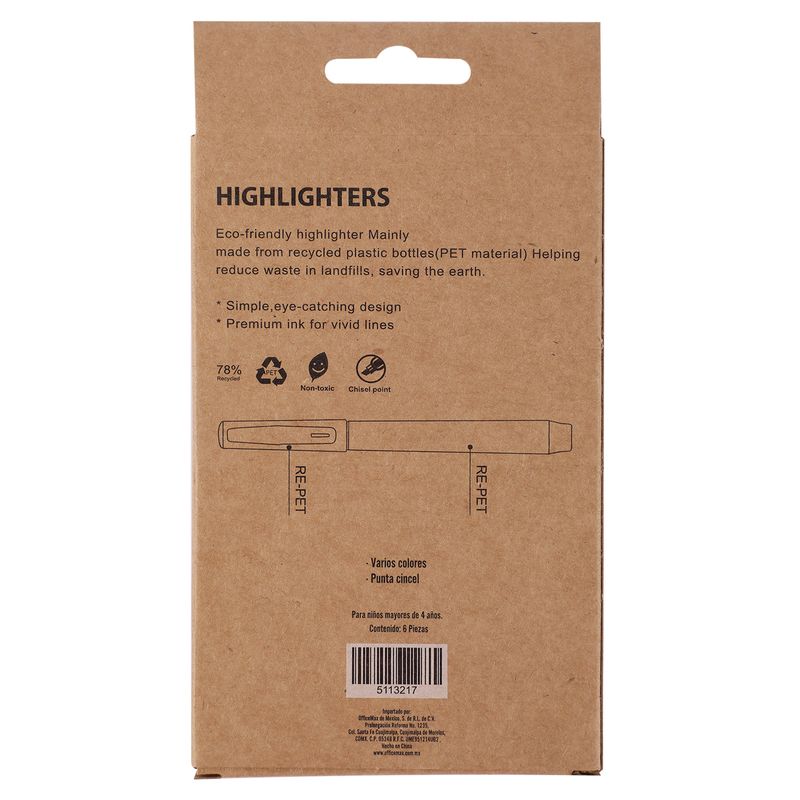 Marcatextos Stuk Punta Cincel 6 piezas | Marcatextos | OfficeMax