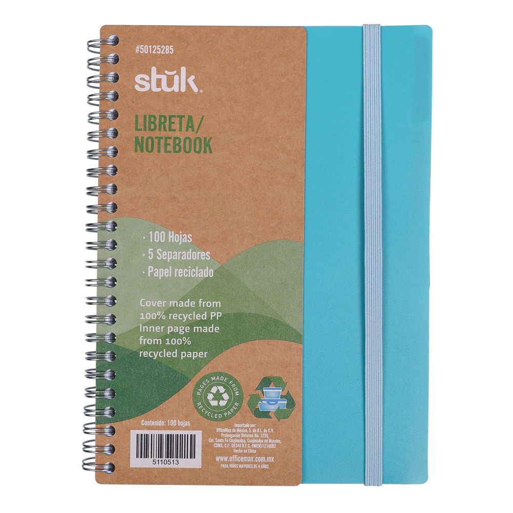 Cuaderno A5 Rayado Stuk Ecológico 5 Separadores 100 hojas | OfficeMax ...