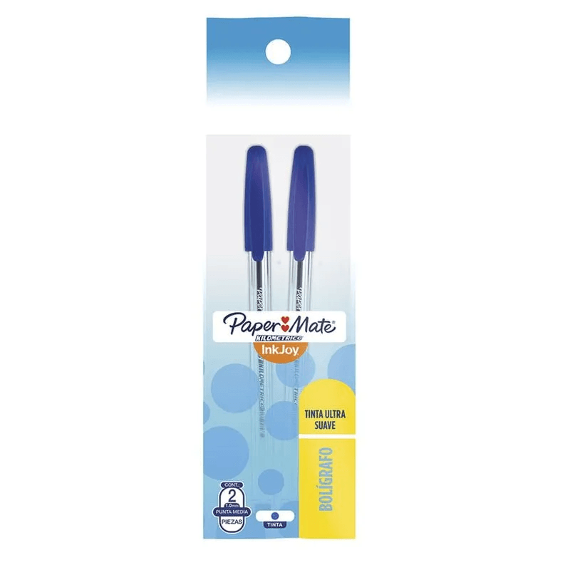 Bolígrafo Paper Mate Kilométrico Ink Joy Tinta Azul 2 piezas ...