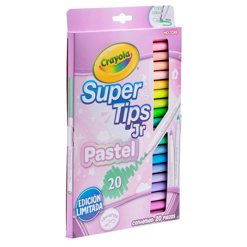 Plumones Crayola Super Tips Jr Pastel 20 piezas | OfficeMax