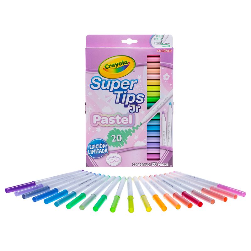 Plumones Crayola Super Tips Jr Pastel 20 piezas | OfficeMax