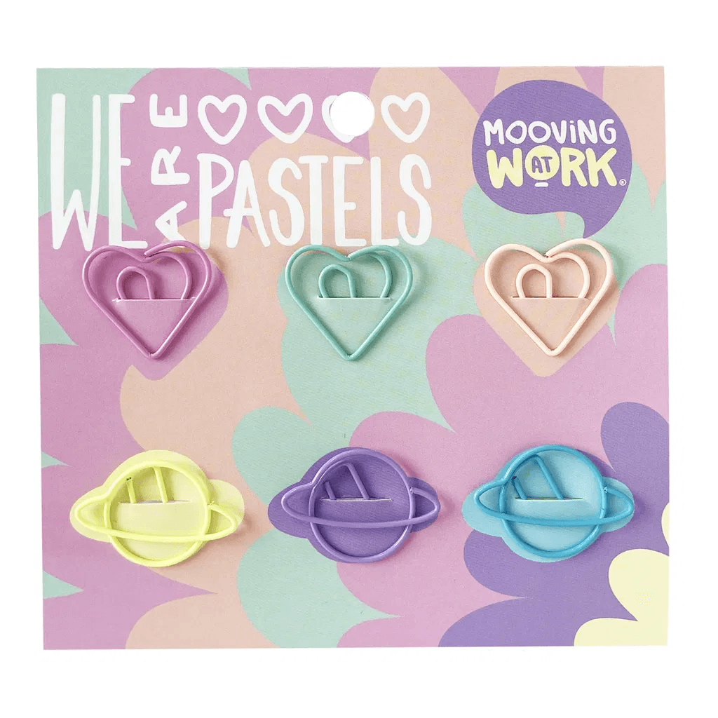 Clips Mooving Figuras Pastel 6 piezas | OfficeMax - Office Max