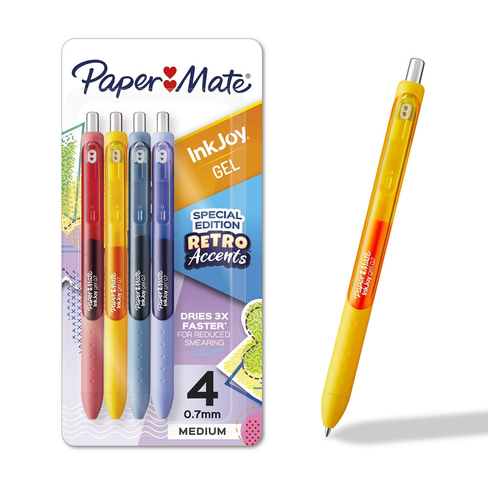 Bolígrafos de Gel Paper Mate Ink Joy Punto Medio Retro 4 piezas ...