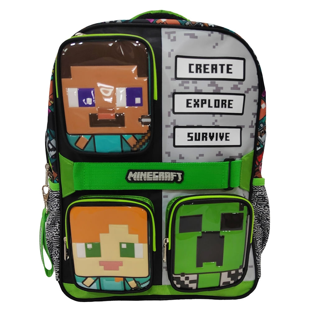 Mochila Ruz Minecraft Steve Alex y Creeper | Mochilas Escolares ...