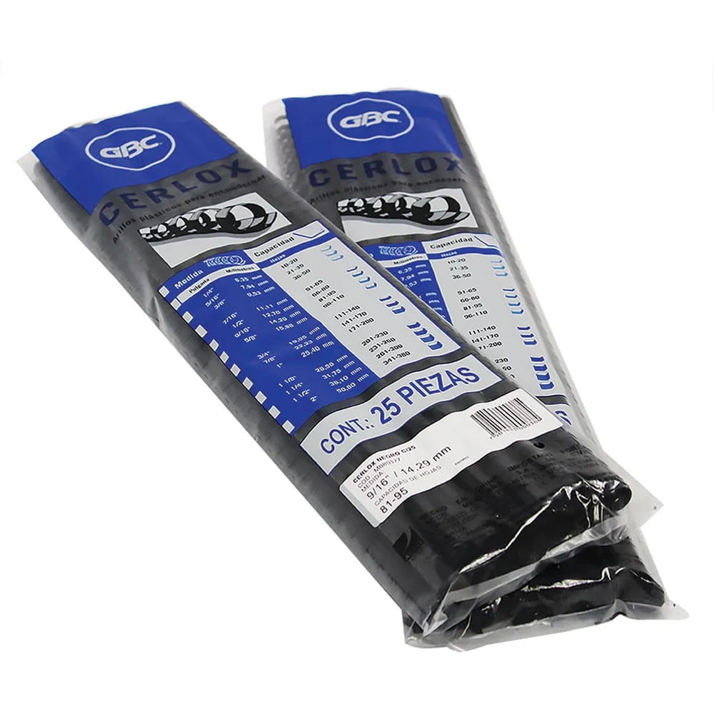 Arillo Plástico Acco GBC Cerlox Negro 25 Pzas | OfficeMax - Office Max