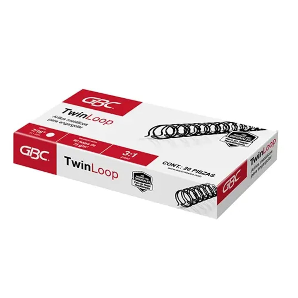 Arillo Metálico Acco GBC Twin Loop 7/16 20 Pzas | OfficeMax - Office Max