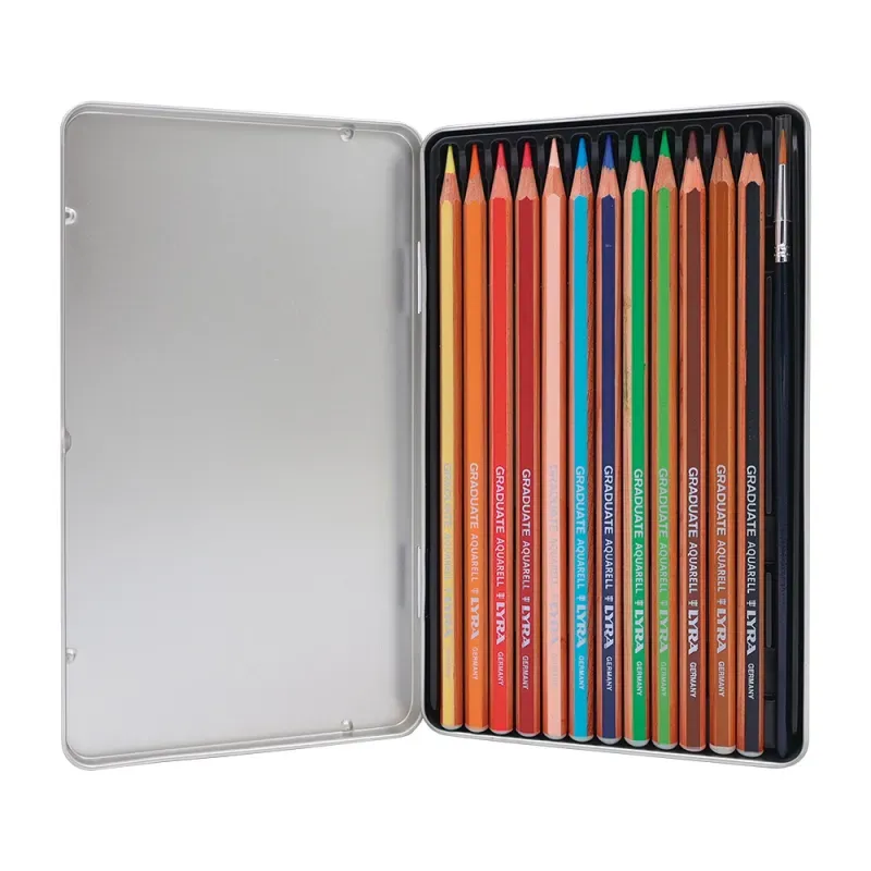 Lata de lápices de colores Lyra Graduate | 12 piezas - Office Max